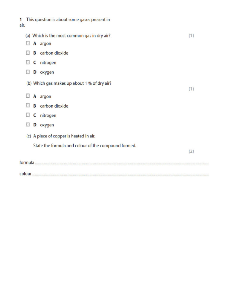 Gases in The Atmosphere QP2 | PDF