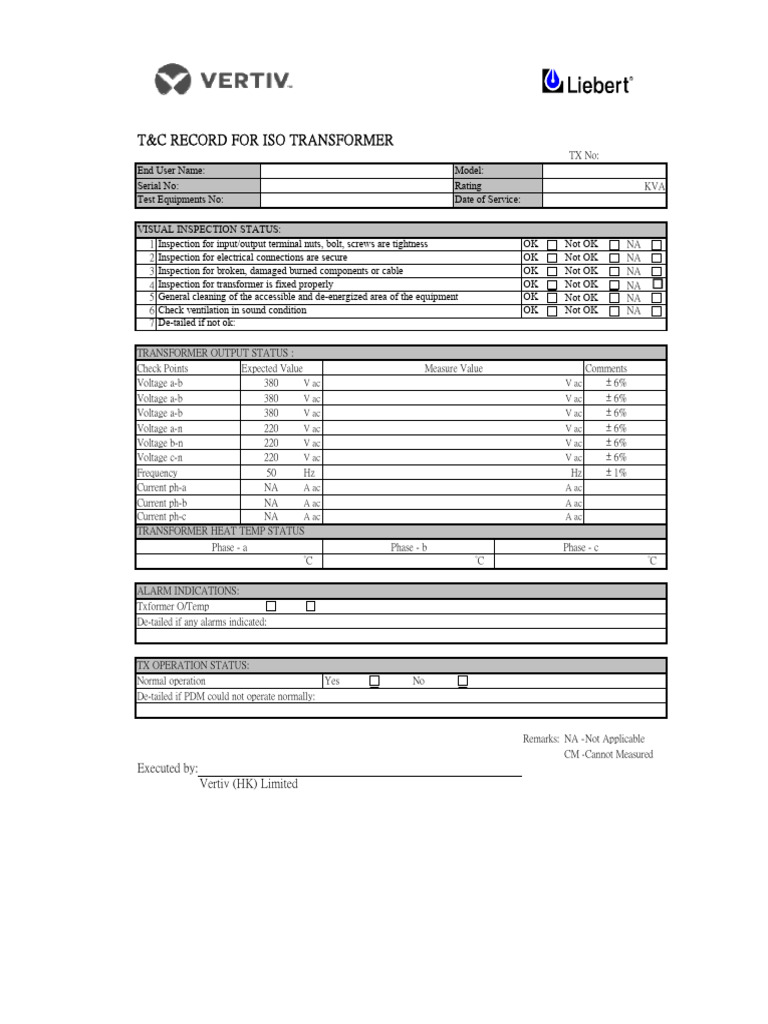 ISO TX T&C Form | PDF | Alternating Current | Transformer