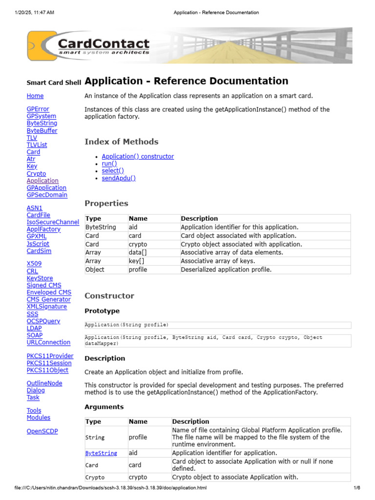 SmartCardShell_Application - Reference Documentation | PDF ...