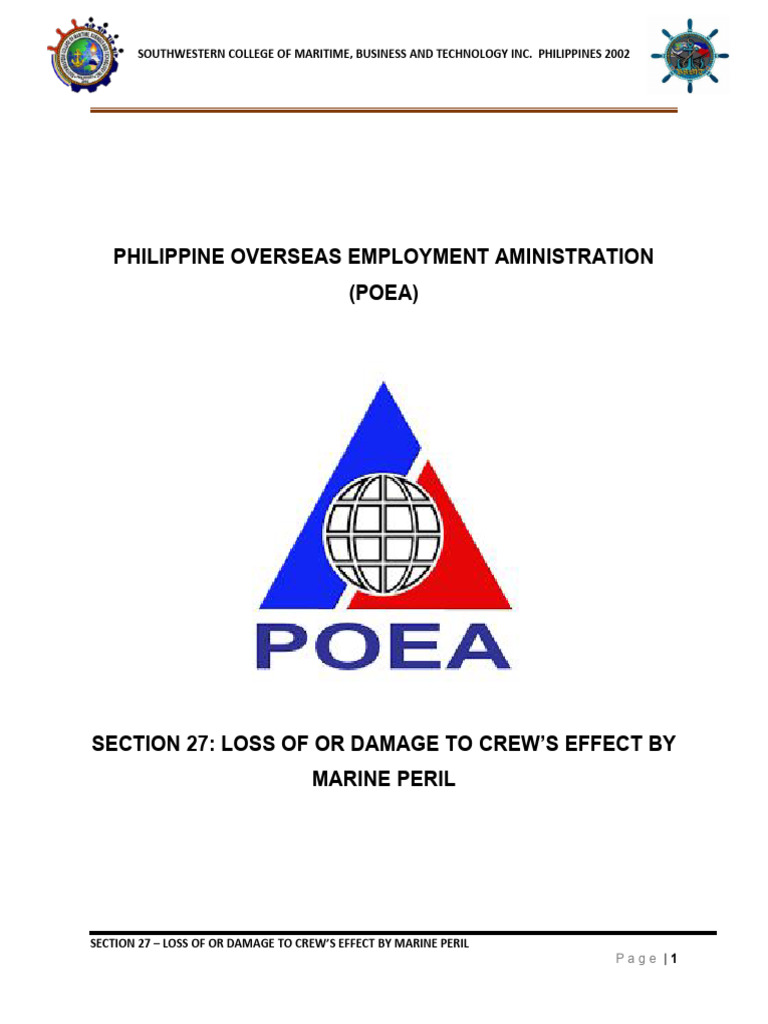 Loss of or Damage To Crew's Effect by Marine Peril - Final | PDF | Piracy