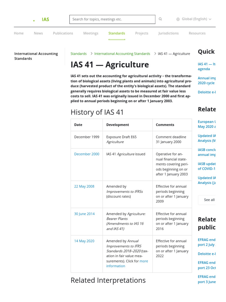 IAS 41 — Agriculture | PDF | Fair Value | International Financial ...
