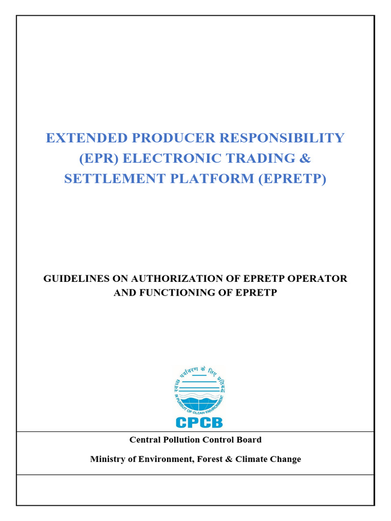 EPR Electronic Trading Platform Guidelines | PDF | Electronic Waste | Audit