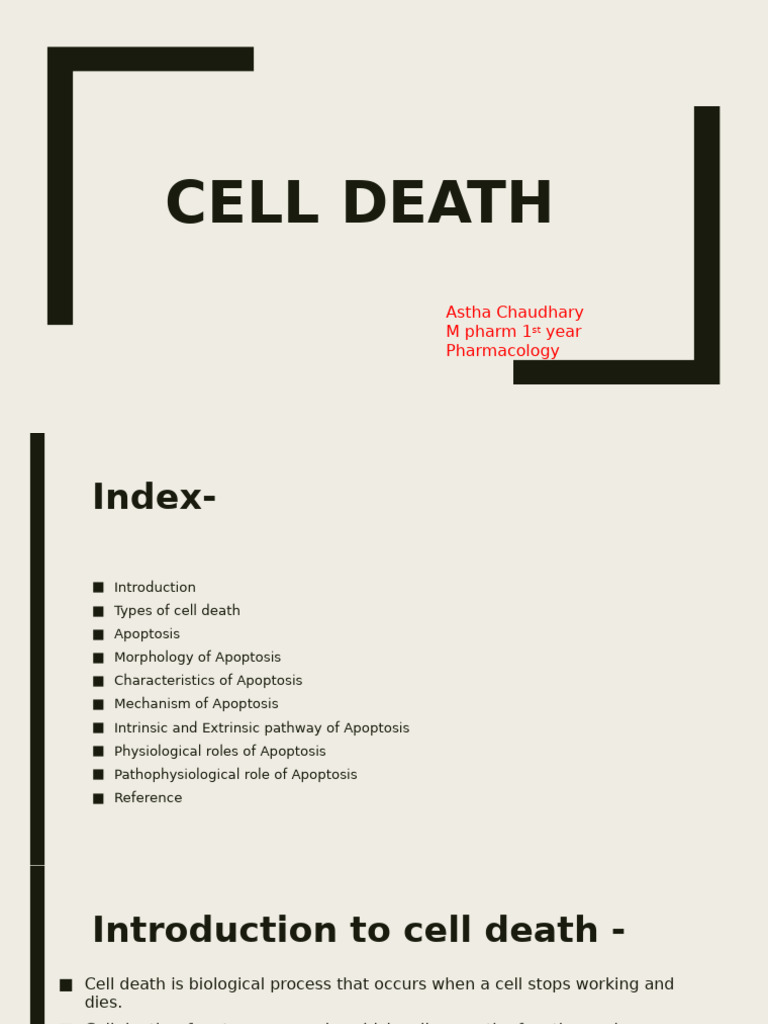 Cell Death | PDF | Apoptosis | Signal Transduction