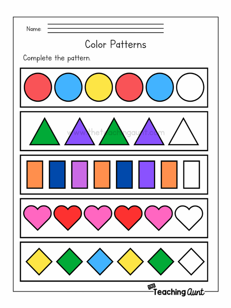 color pattern worksheet 2 | PDF