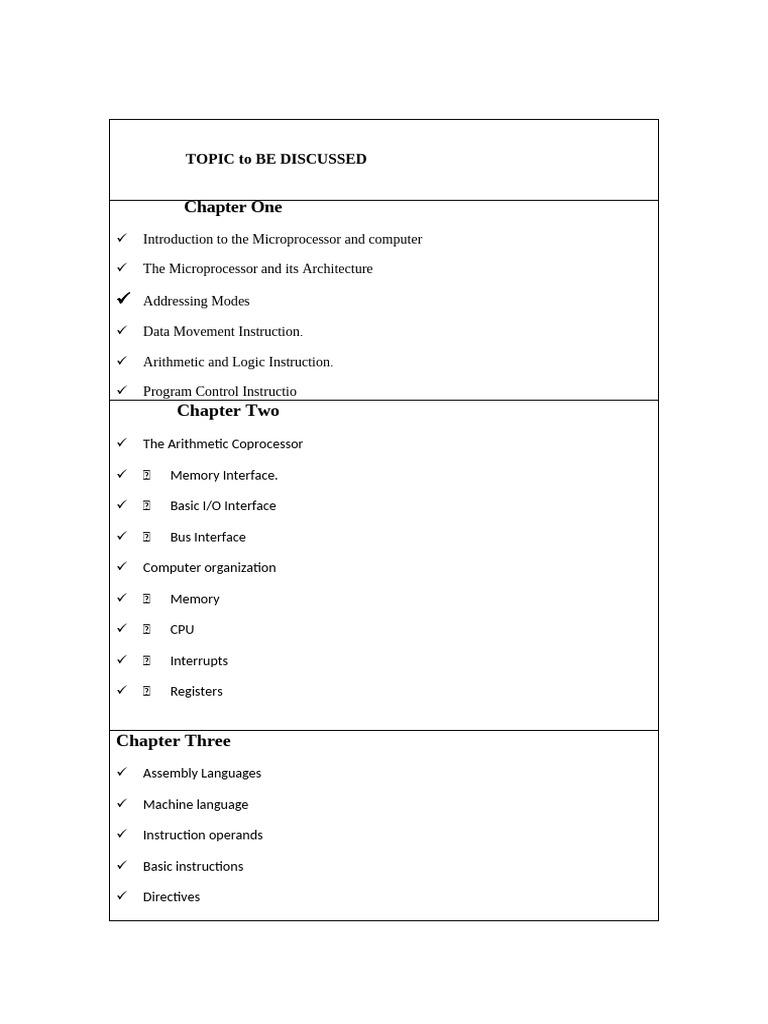 Assembly outLine | PDF | Central Processing Unit | Assembly Language