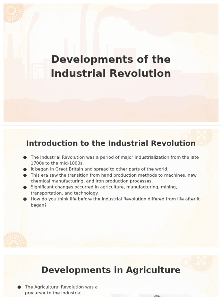 2. Developments of the Industrial Revolution | PDF | Industrial ...
