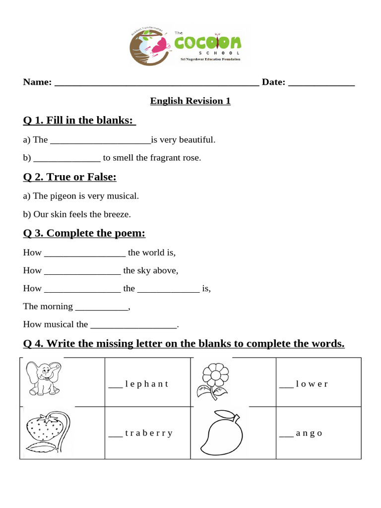 English Sheet 1 | PDF