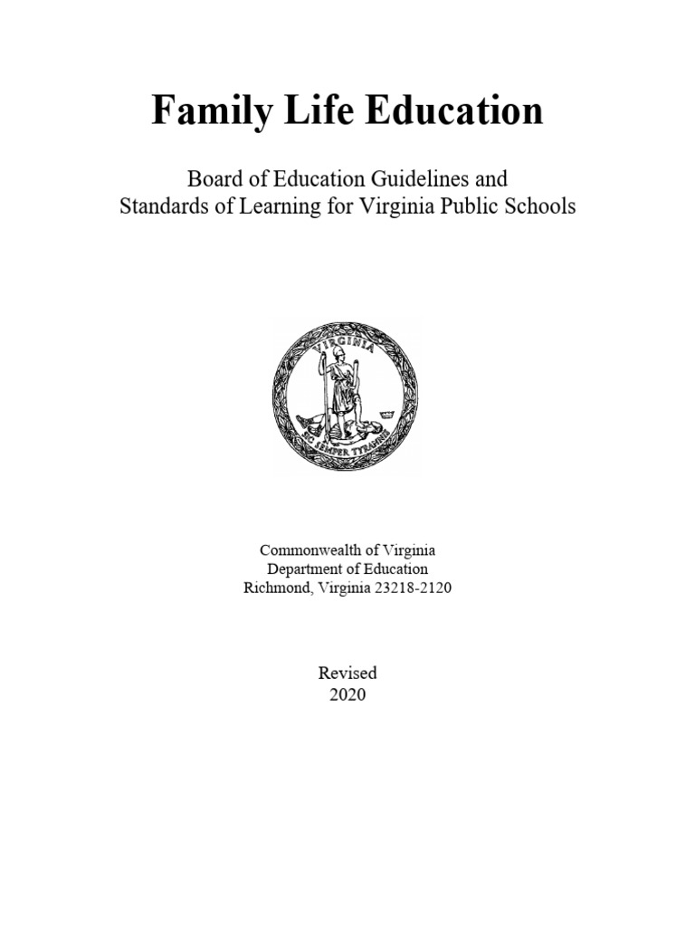 Family Life Education 2020 Standards of Learning | PDF | Family | Feeling