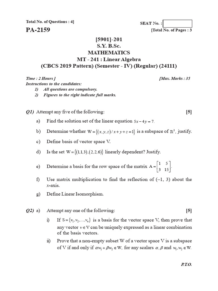 Linear Algebra & Vector Calculus | PDF | Eigenvalues And Eigenvectors | Linear Map