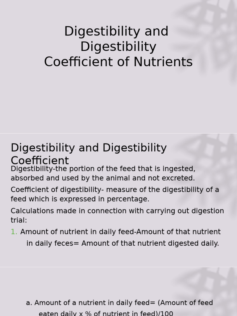 Digestion and COD | PDF | Nutrients | Digestion