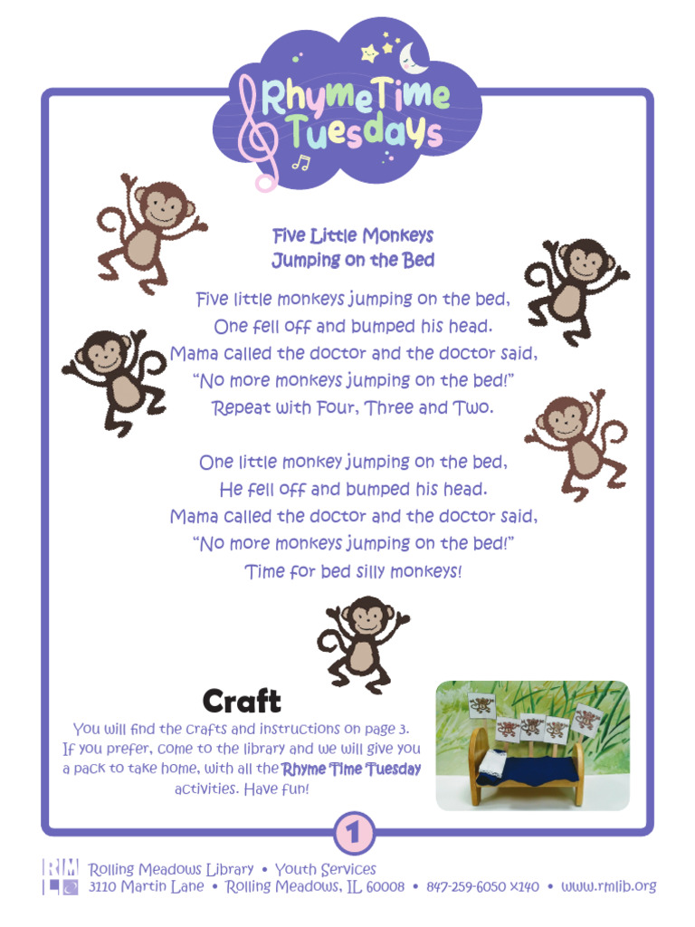 Five Little Monkeys Activities Guide | PDF