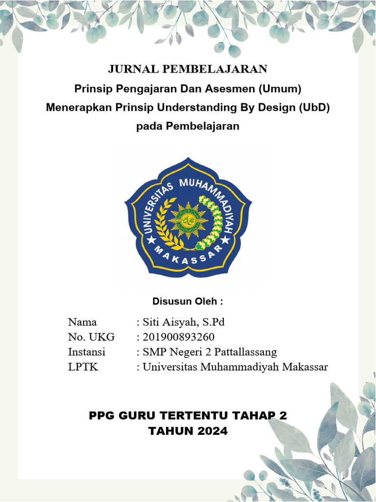 Menerapkan Prinsip Understanding by Design (UbD) | PDF