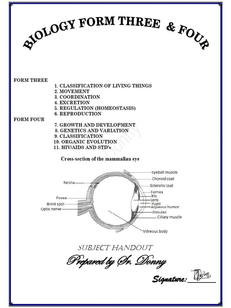 Biology Form 3 & 4 | PDF | Skeleton | Vertebral Column