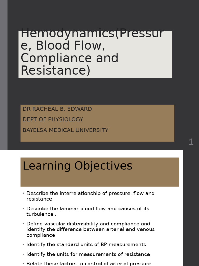 Haemodynamics (Pressure, Flow and Resistance) | PDF | Vein | Blood Vessel