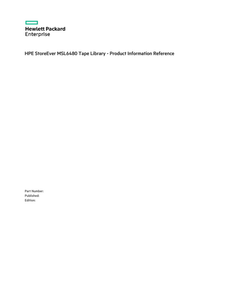 HPE - c03792326 - HPE StoreEver MSL6480 Tape Library - Product ...
