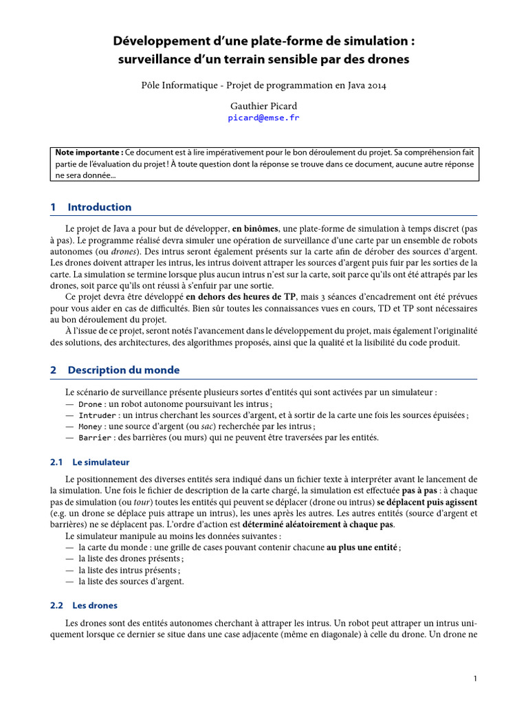 Sujet Projet Java | PDF