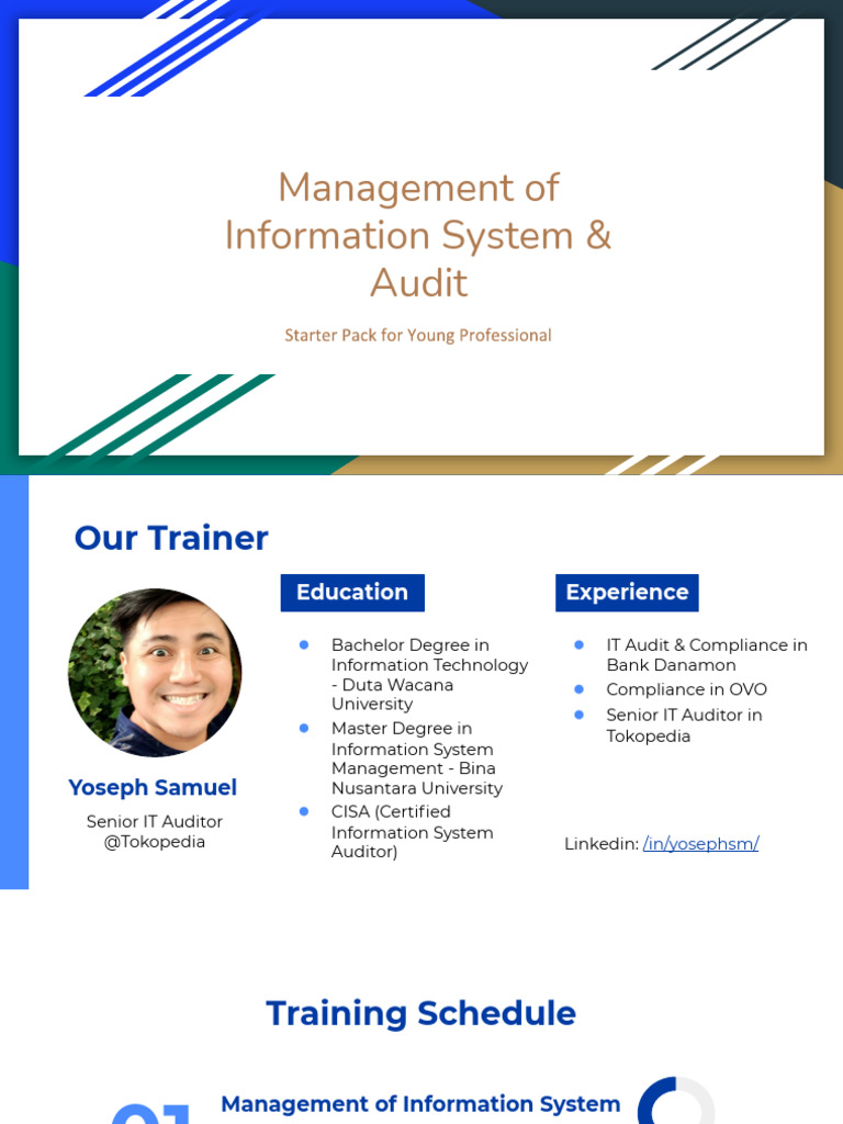 (Training Material) Management of Information System & Audit | PDF | Audit | Internal Control