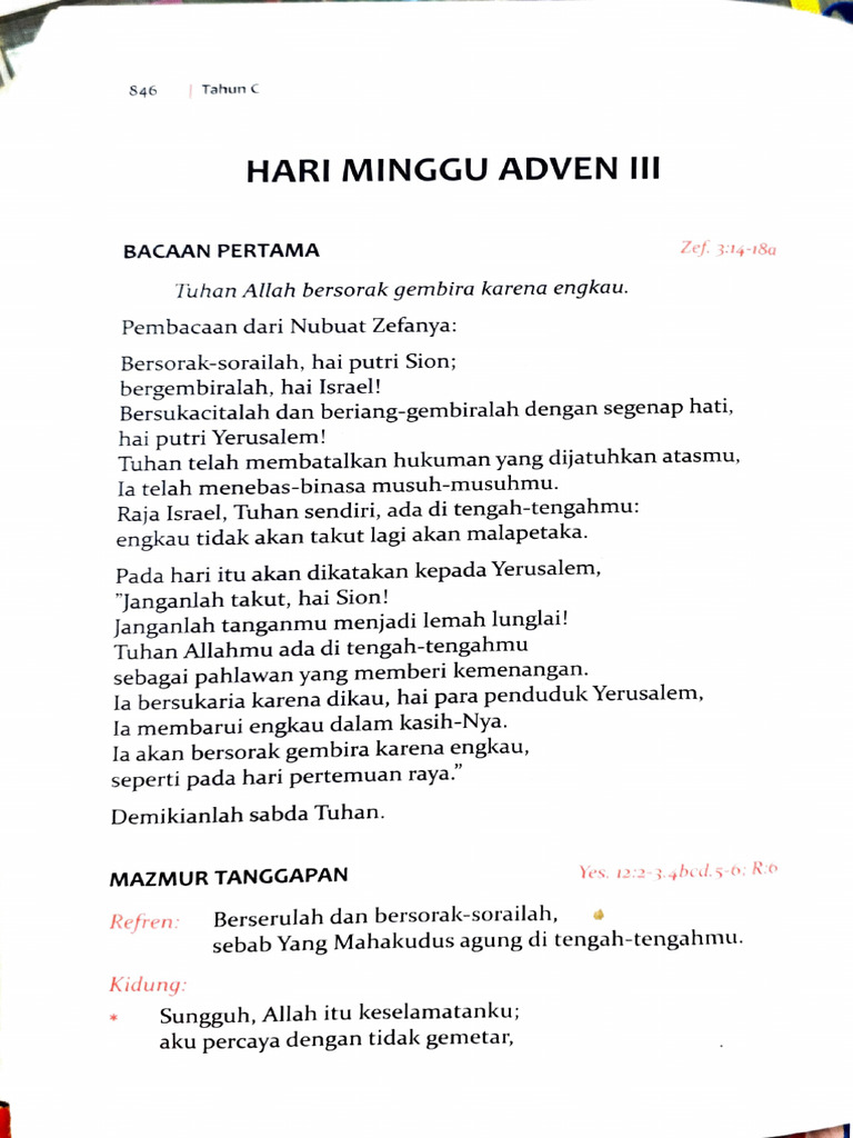 Minggu Adven III - 15 Des 2024 | PDF
