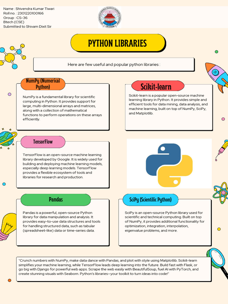Colorful Illustrated Science Information Poster | PDF | Python ...