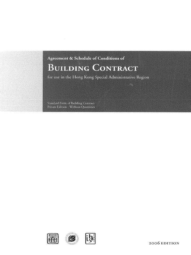 Agreement and Schedule of Condition of Building Contract (Without ...