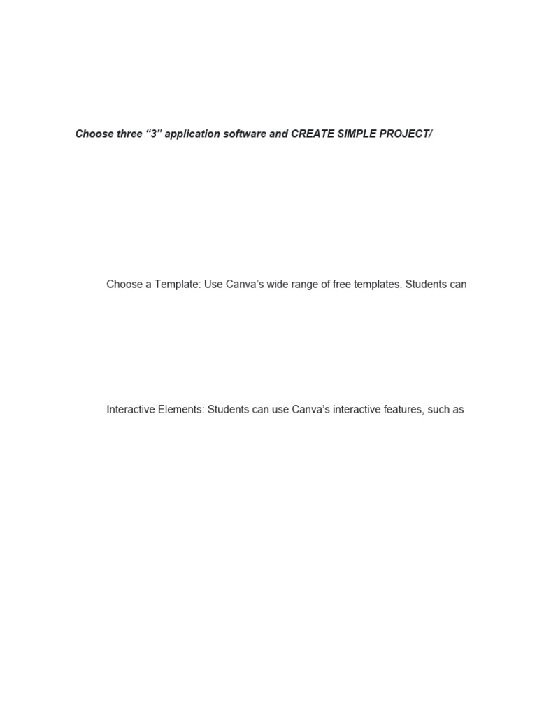 Choose Three "3" Application Software and CREATE SIMPLE PROJECT ...