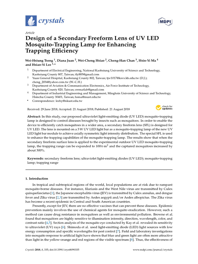 Design of A Secondary Freeform Lens of UV LED Mosq | PDF | Ultraviolet ...