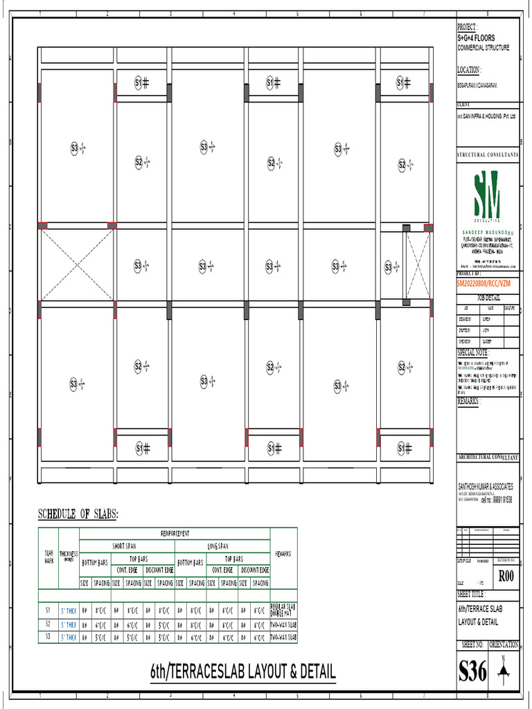 Terrace Slab Layout Details | PDF