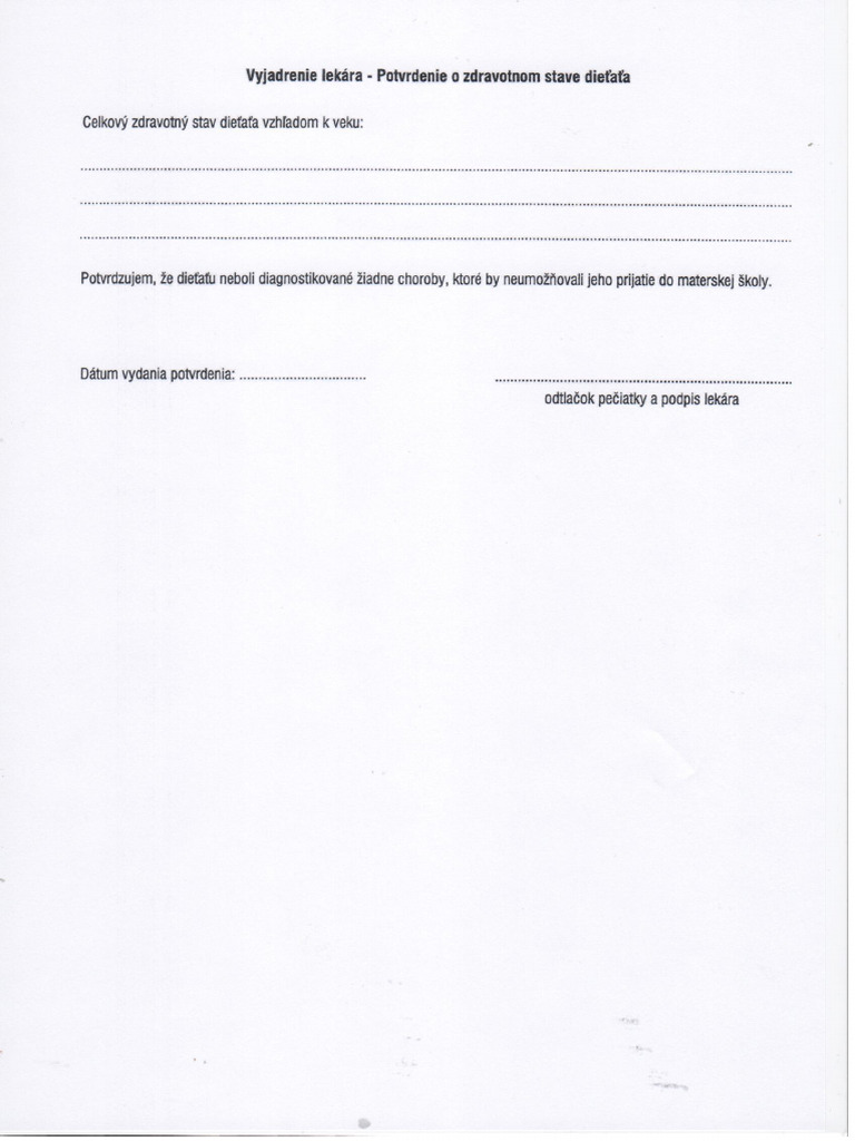 Potvrdenie Od Lekara 001 | PDF