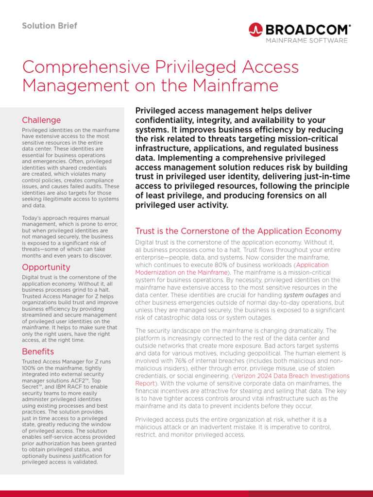 MSD FY24 Brief Comprehensive PAM On The Mainframe May2024 | PDF ...