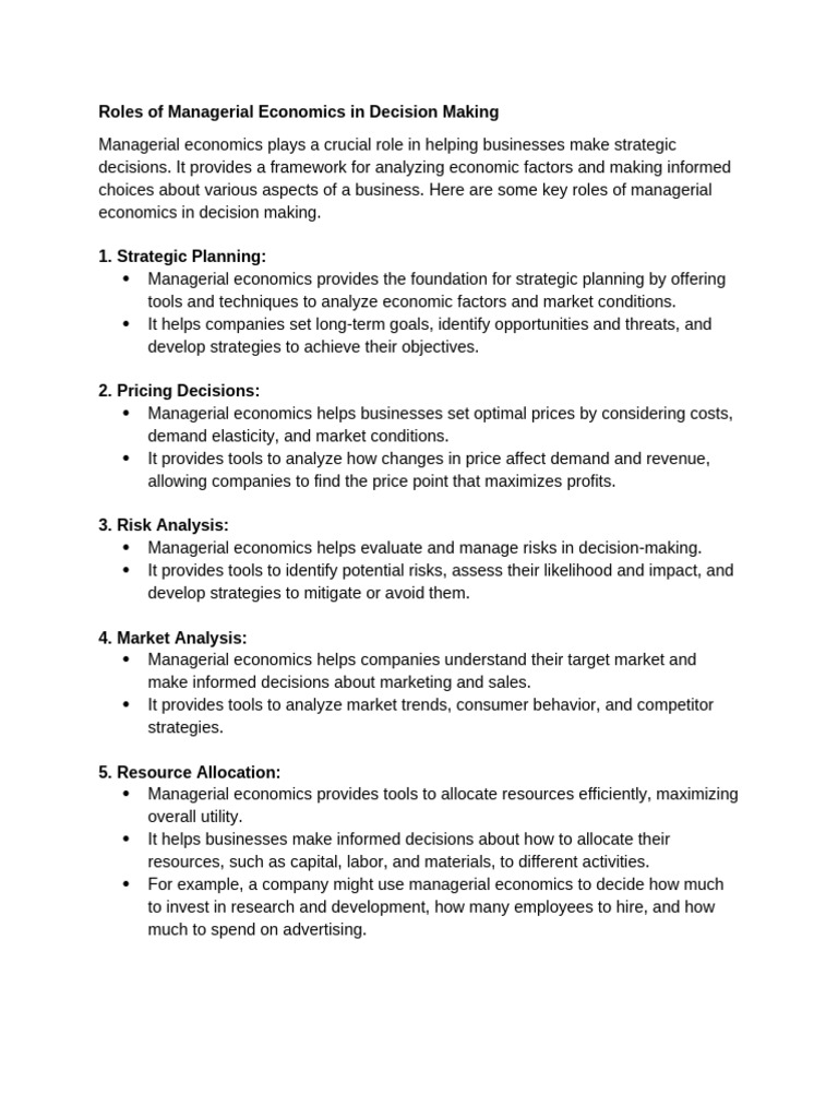 Managerial Economics for Business Decisions | PDF | Economics | Economies