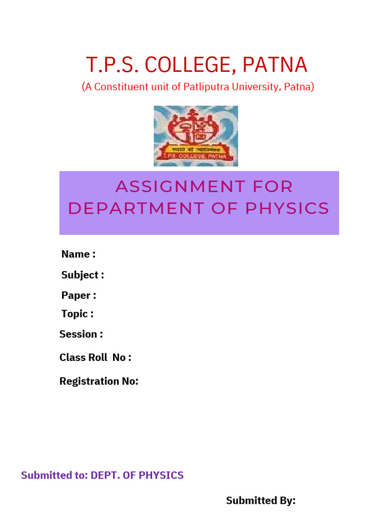 Assignment (Front Page) PDF | PDF