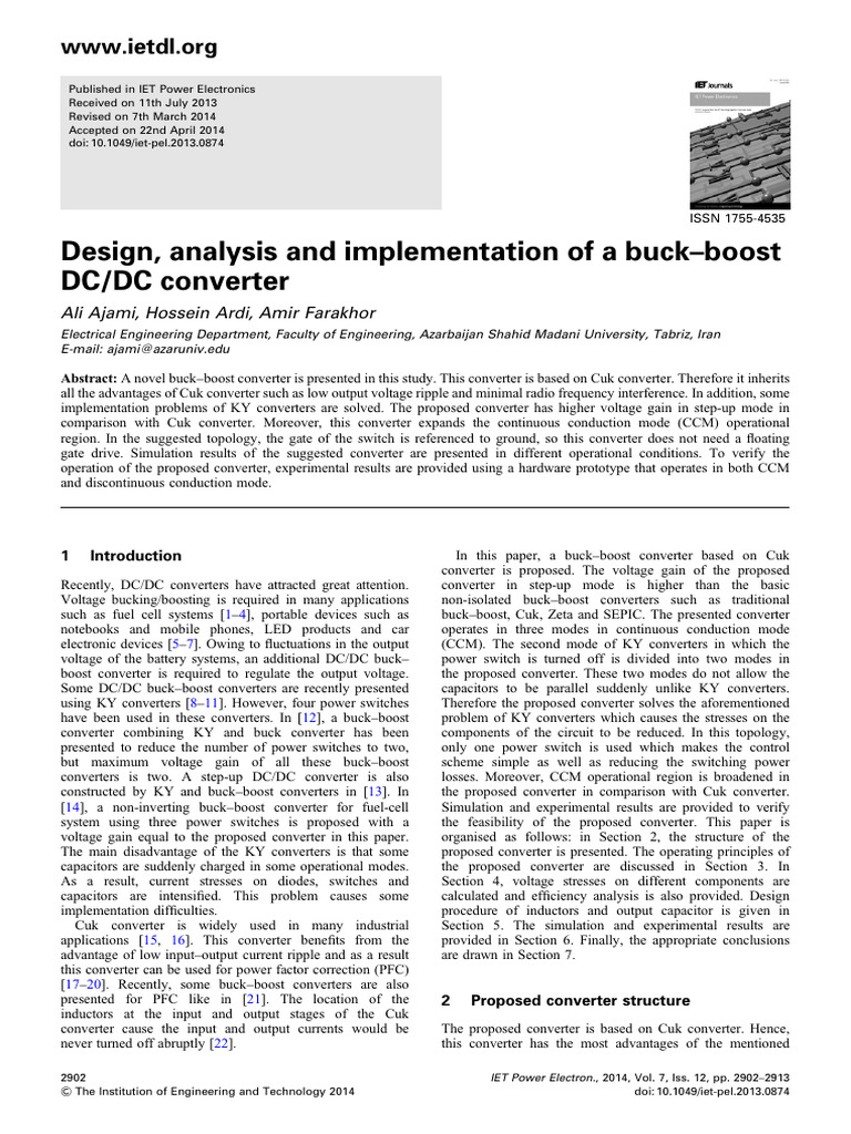 IET Power Electronics - 2014 - Ajami - Design Analysis and Implementation of A Buck Boost DC DC ...