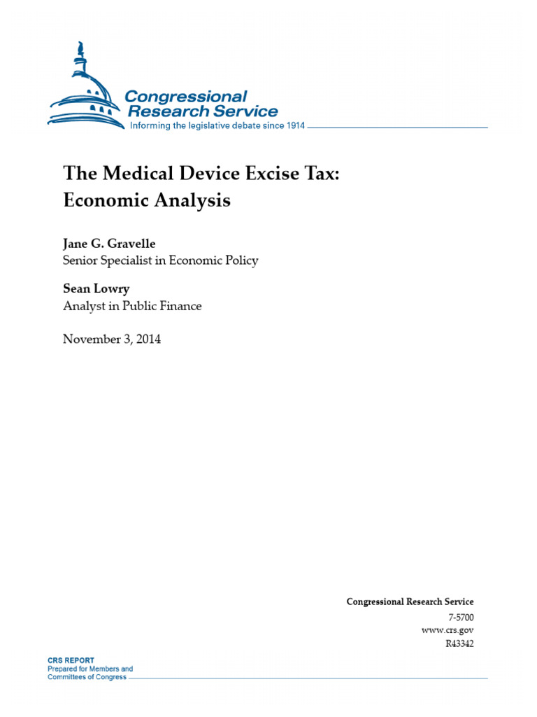 Excise tax on Meidcal Device industrial | PDF | Taxes | Excise