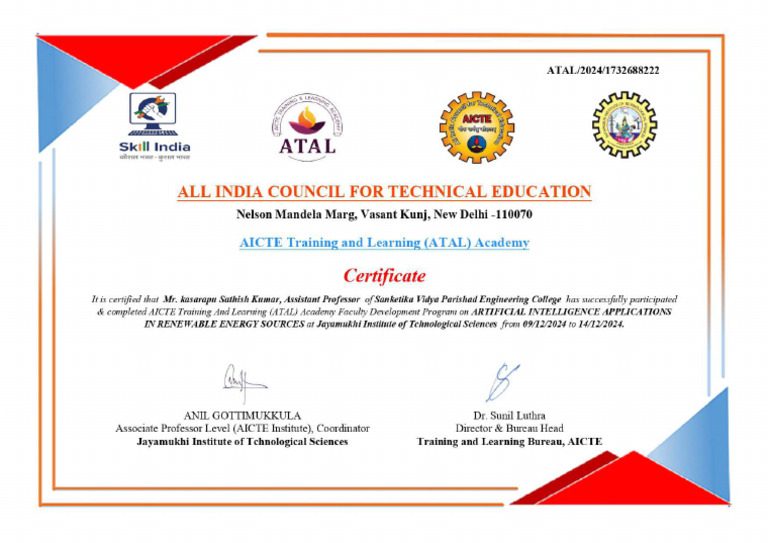 Atal FDP Certificate - 2 | PDF