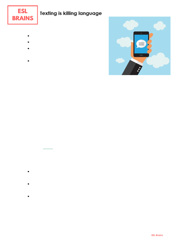ESL-Brains-Texting-is-killing-language-TV-1311 | PDF | Communication ...