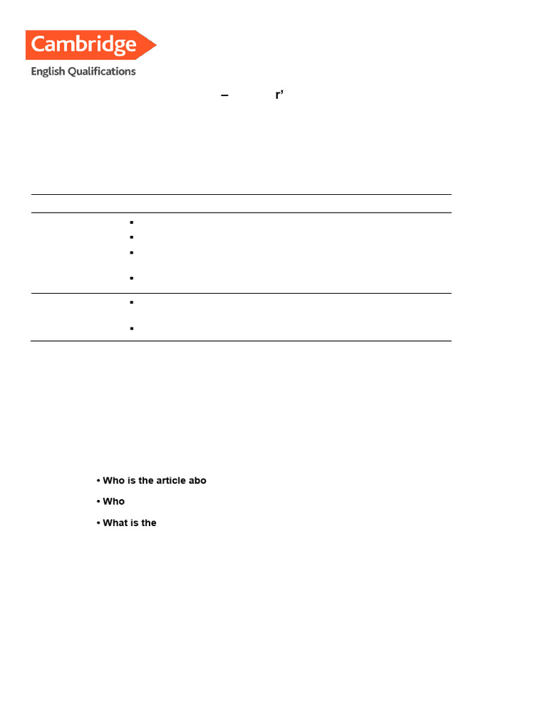 B1 Preliminary Reading Part 3 Guide | PDF | Multiple Choice | Cognitive ...