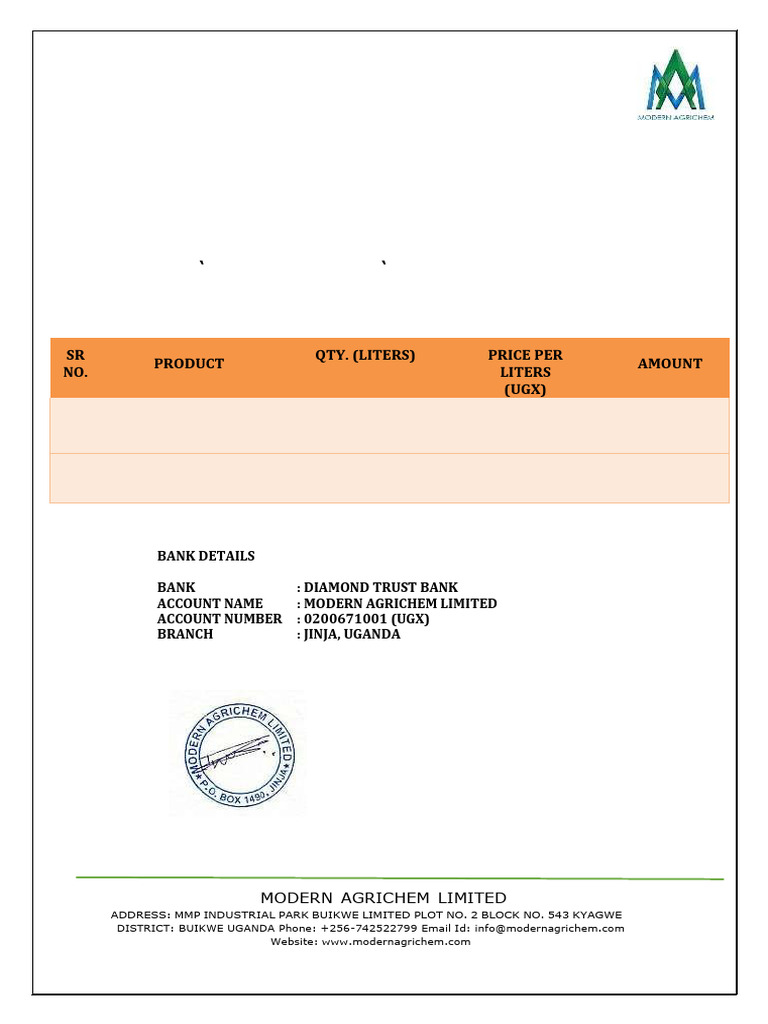 Agrochemical Quotation for Tea Factory | PDF