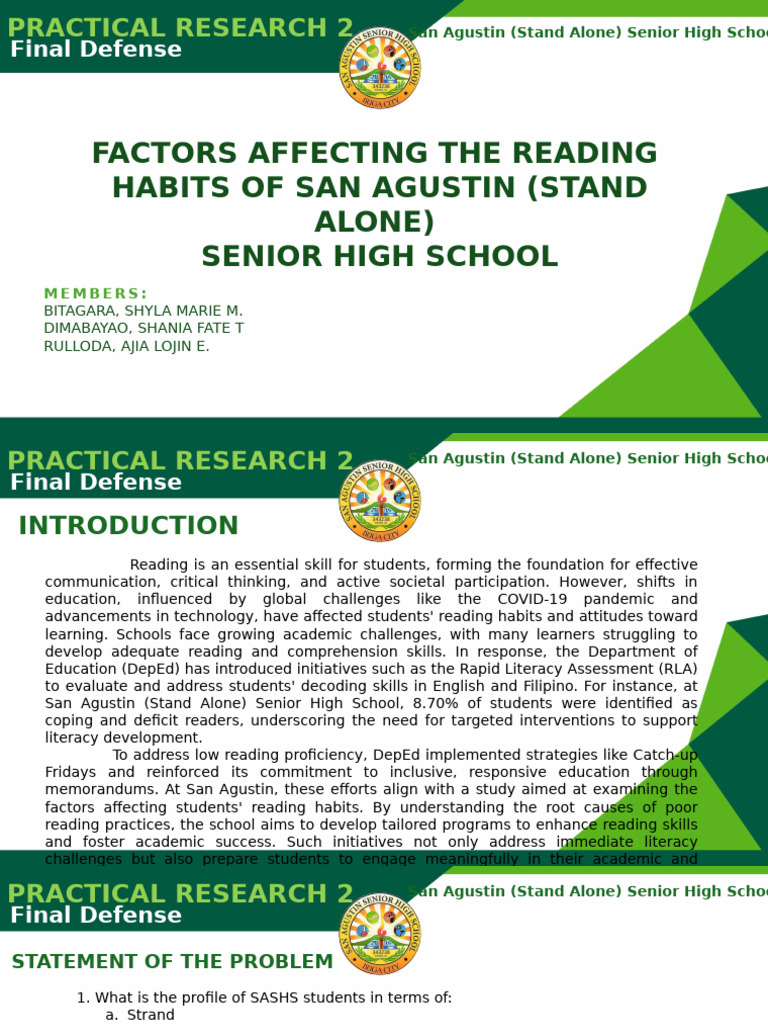 Final Defense Powerpoint | PDF | Literacy | Sampling (Statistics)