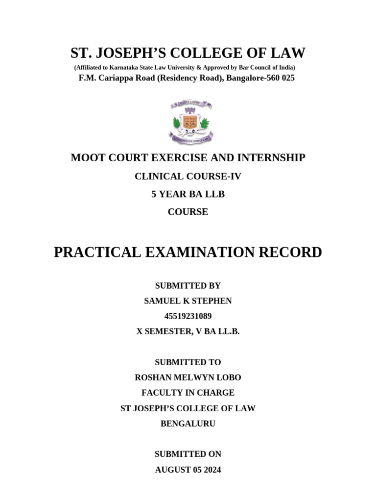 St. Joseph's Law Moot Court Records | PDF | Law School | Legal Education