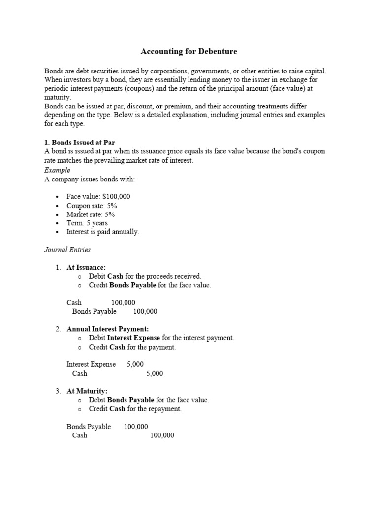 Accounting For Debenture | PDF | Bonds (Finance) | Interest