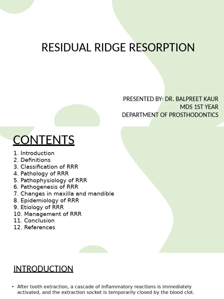 Atwood Classification of Ridge Resorption | PDF | Bone | Dentures