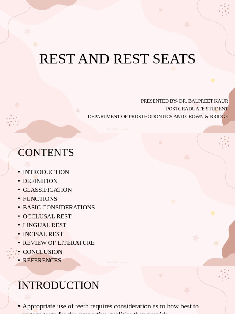 Rest and Rest Seats | PDF | Dental Implant | Dentures