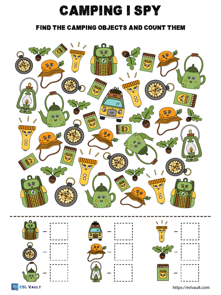 Camping I Spy: Count the Objects | PDF