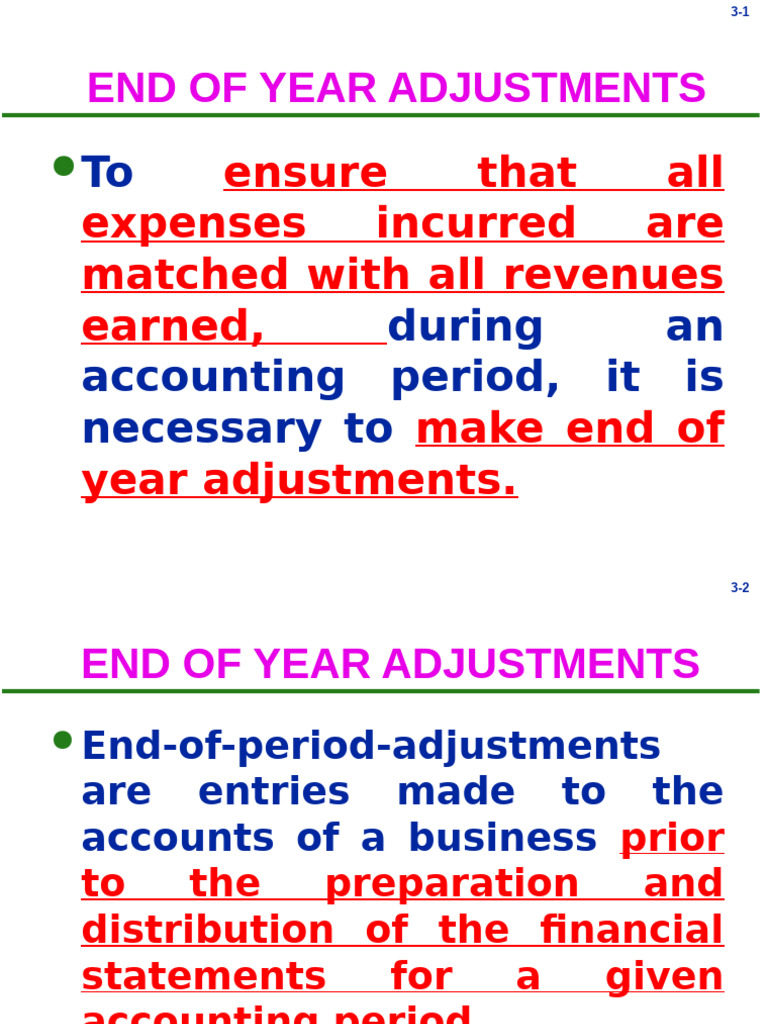 Year-End Accounting Adjustments | PDF | Deferral | Expense