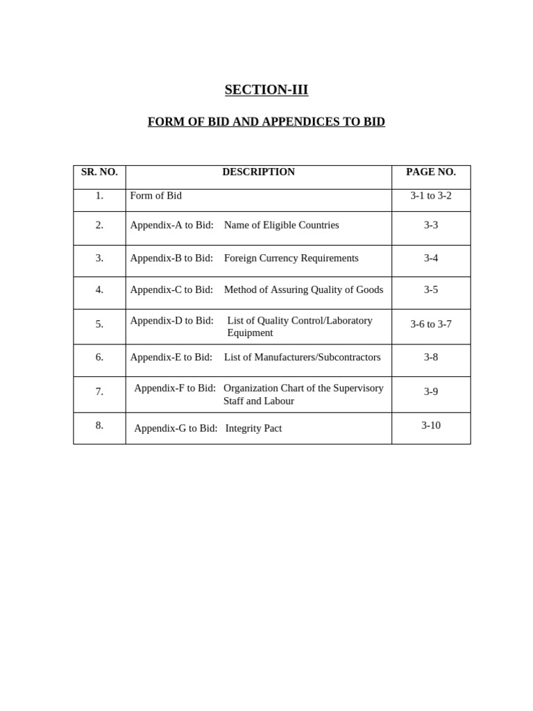 Toc Section III | PDF