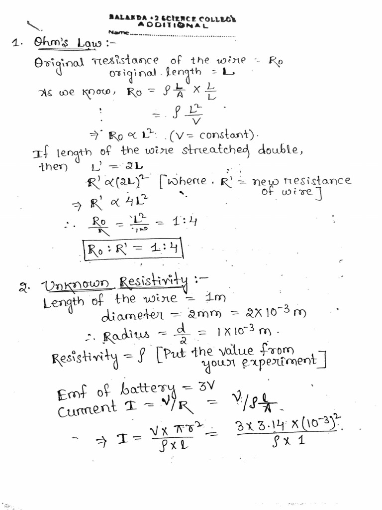 Phy Pra Numericals | PDF