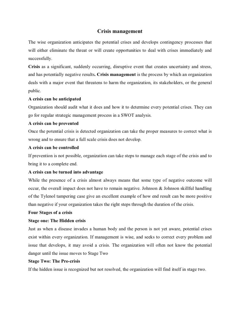 Crisis Communication and Management | PDF | Crisis Management | Business