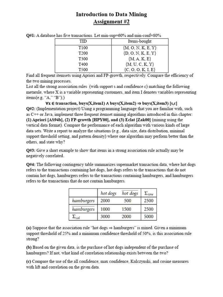 Introduction To Data Mining Assignment 2 | PDF | Computing | Applied Mathematics