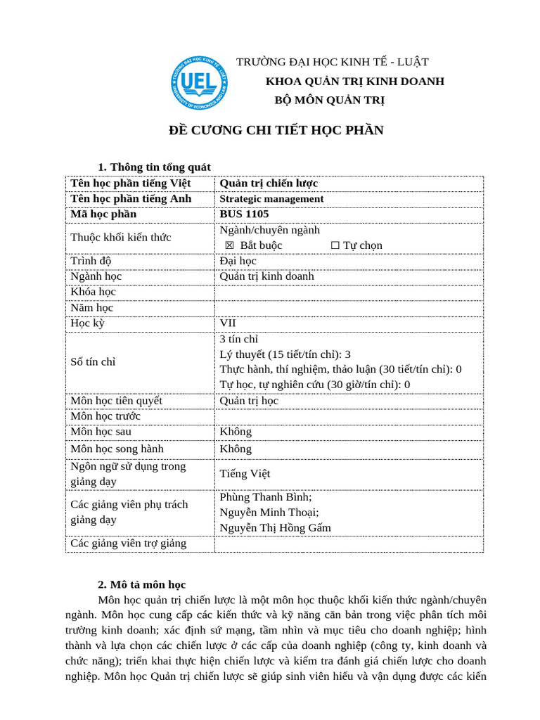 CLKD-Đề Cương Chi Tiết (10 Tuần) | PDF