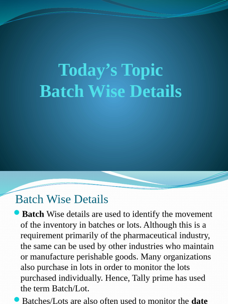 Batch Management for Inventory | PDF